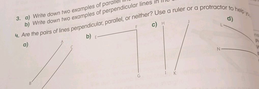 3. a) Write down two examples of parallel | StudyX