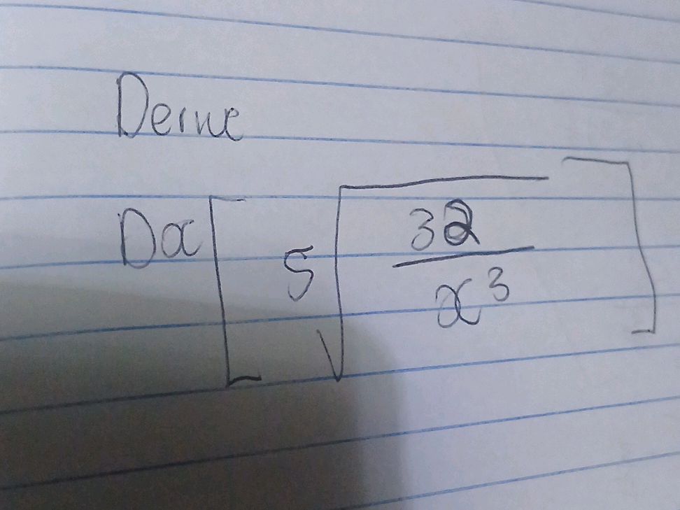 Derivative of 5 times the square root of 32 | StudyX