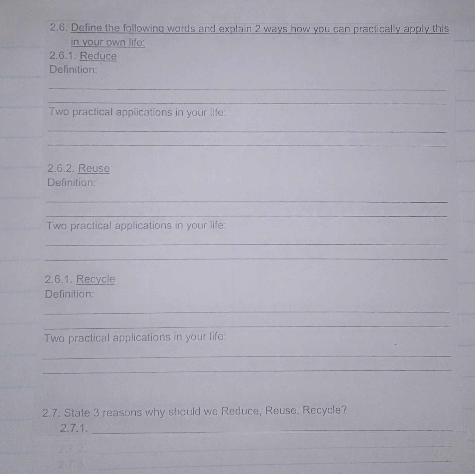 2.6. Define the following words and explain | StudyX