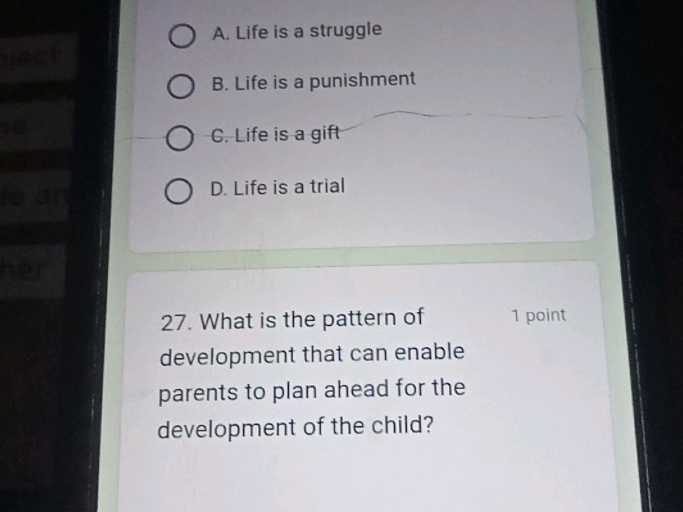 27. What is the pattern of development that | StudyX