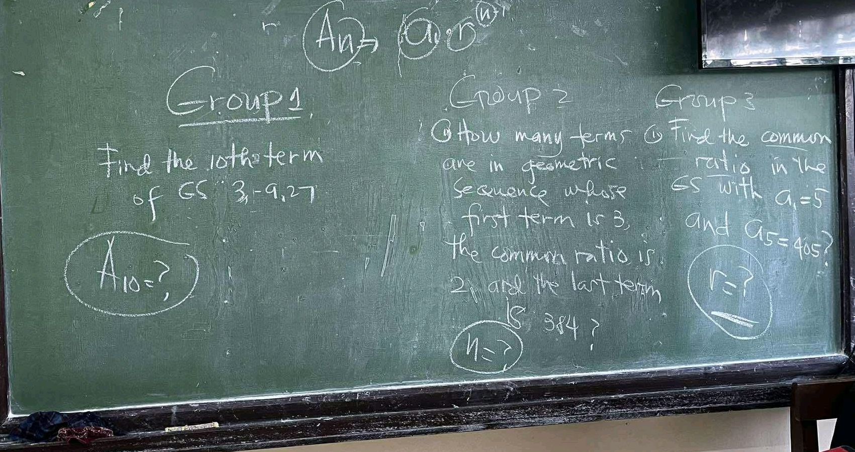 Group 1 Find the 10th term of GS 3, -9, 27 | StudyX