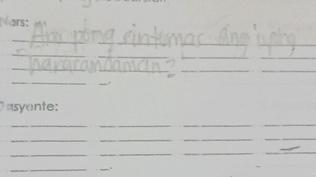 Nars: Ano pong sintomas ang iyong | StudyX