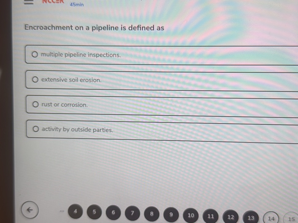 Encroachment on a pipeline is defined as