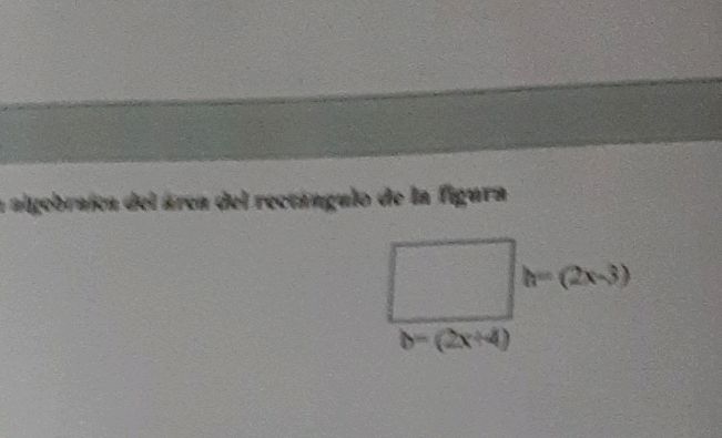algebraica del área del rectangulo de la