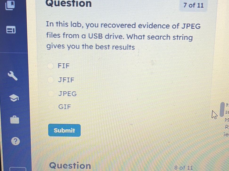 In this lab, you recovered evidence of JPEG | StudyX