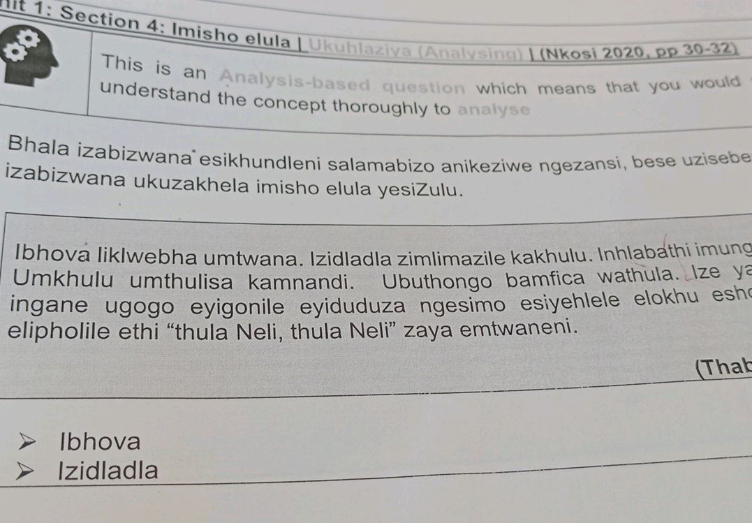 Bhala izabizwana esikhundleni salamabizo | StudyX