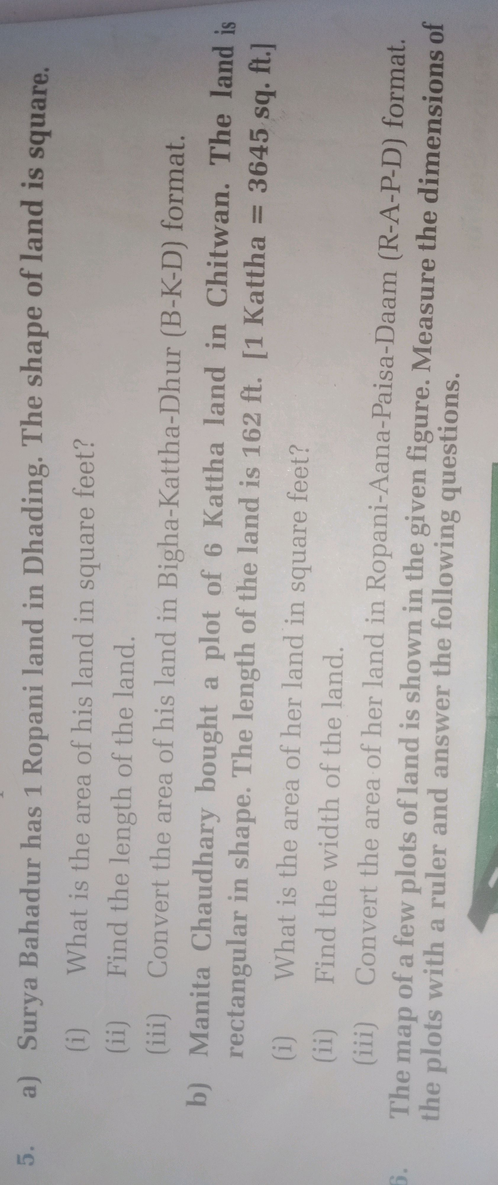 5. a) Surya Bahadur has 1 Ropani land in | StudyX