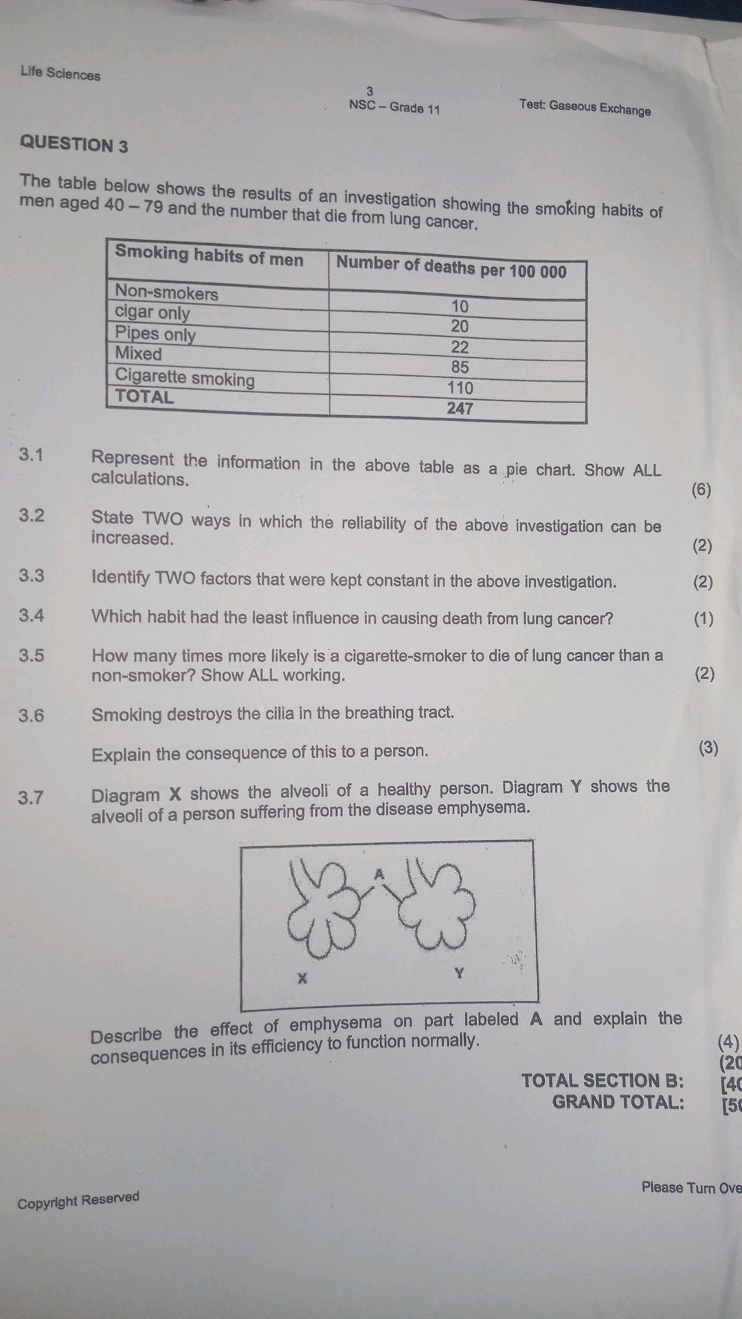 Life Sciences 3 NSC-Grade 11 Test: Gaseous | StudyX