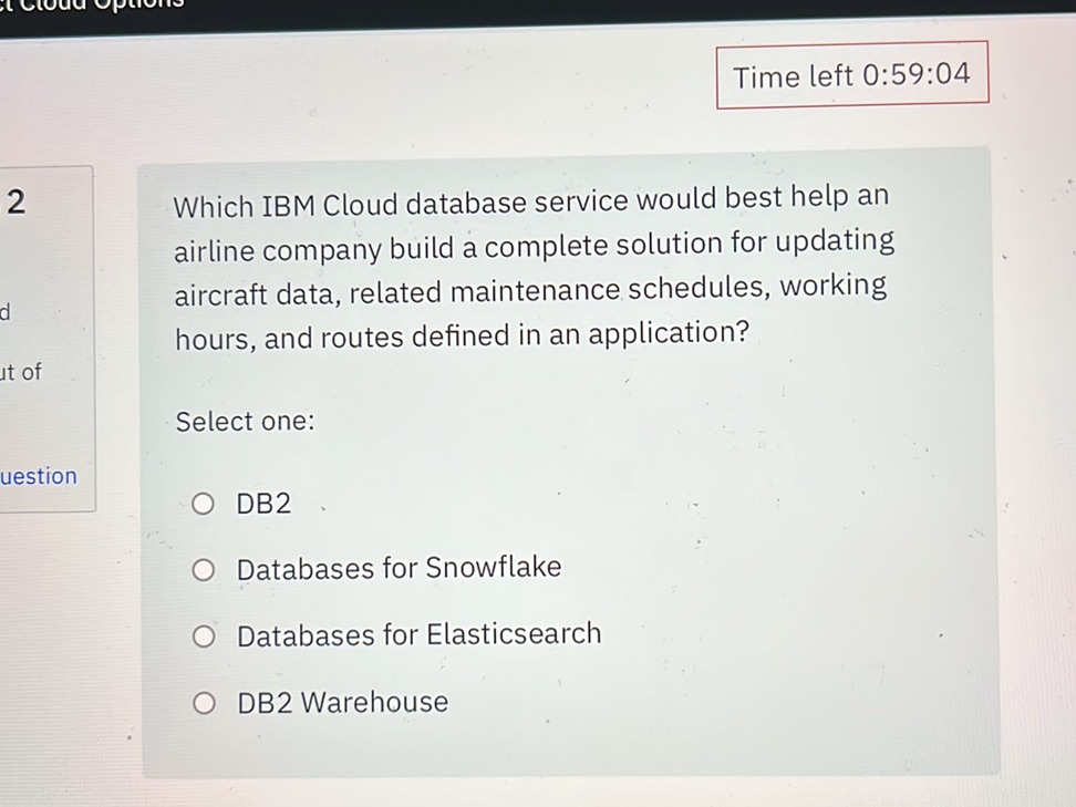 Which IBM Cloud database service would best | StudyX