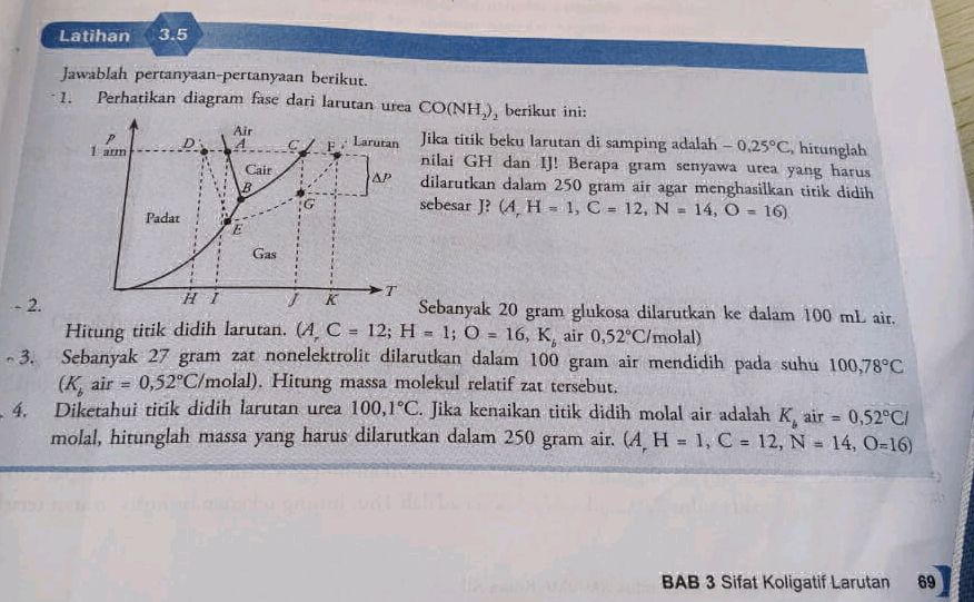 1. Perhatikan diagram fase dari larutan urea | StudyX