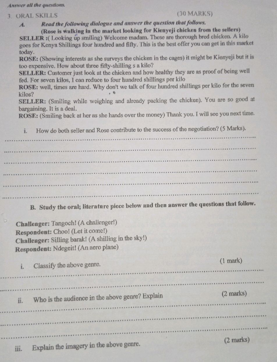 A. Read the following dialogue and answer | StudyX