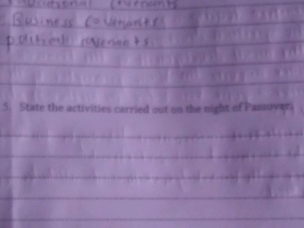 5. State the activities carried out on the | StudyX