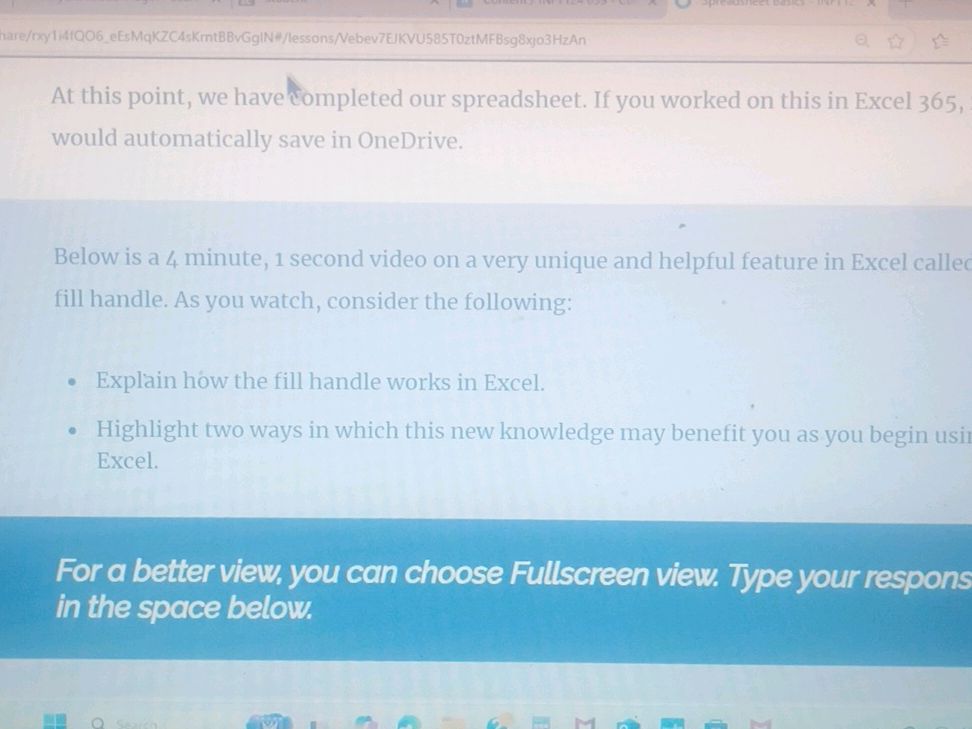 Explain how the fill handle works in Excel. | StudyX