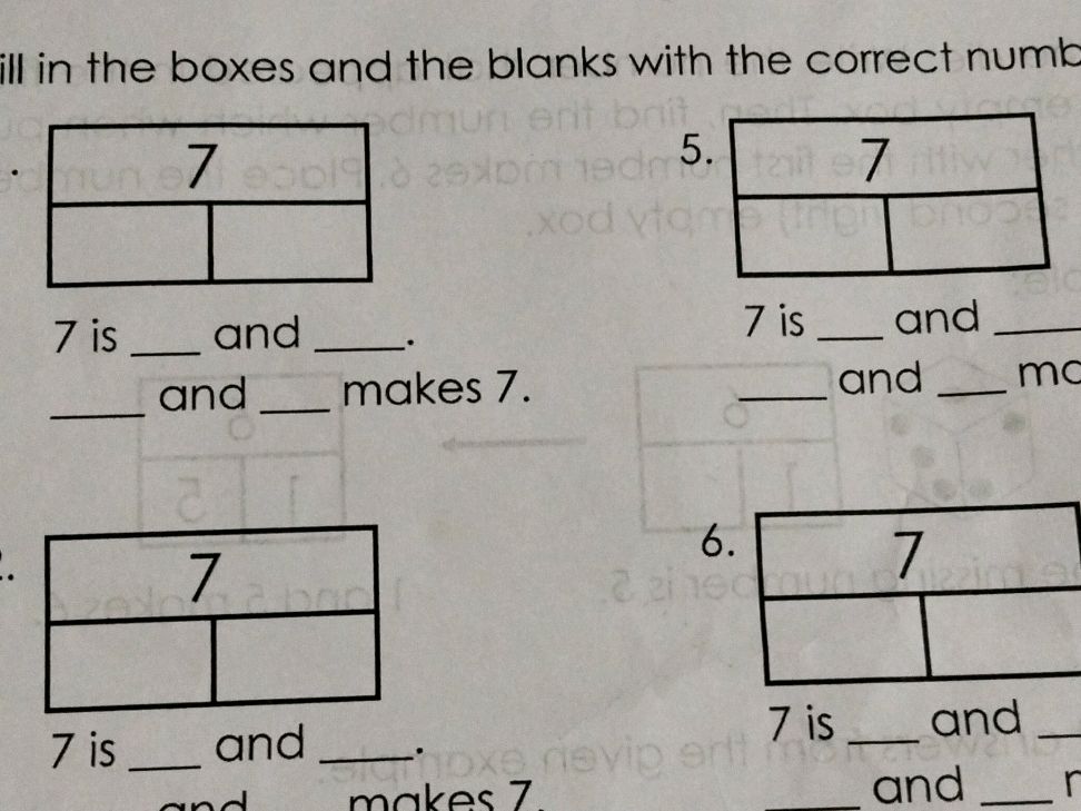Fill in the boxes and the blanks with the
