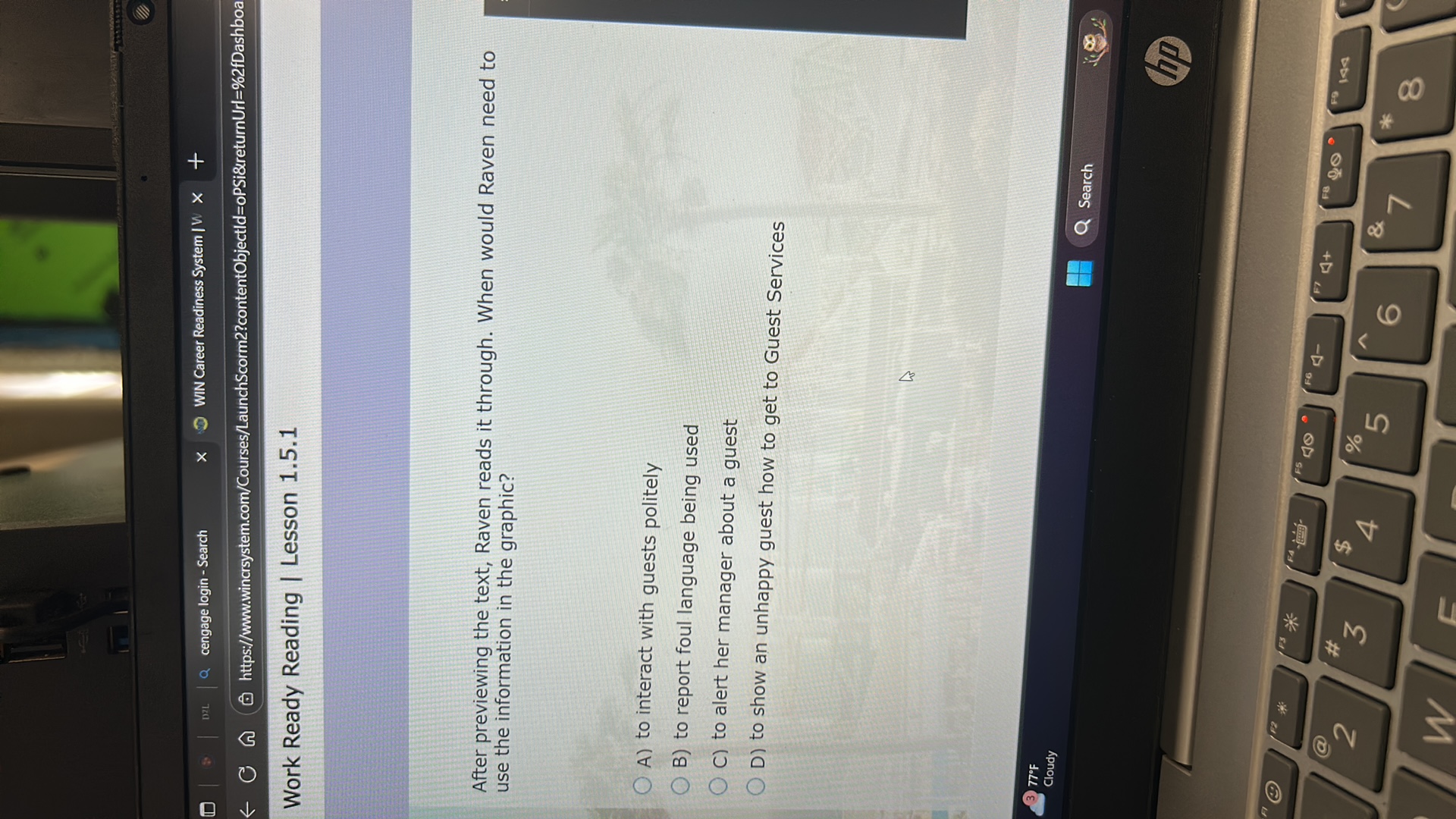 After previewing the text, Raven reads it | StudyX