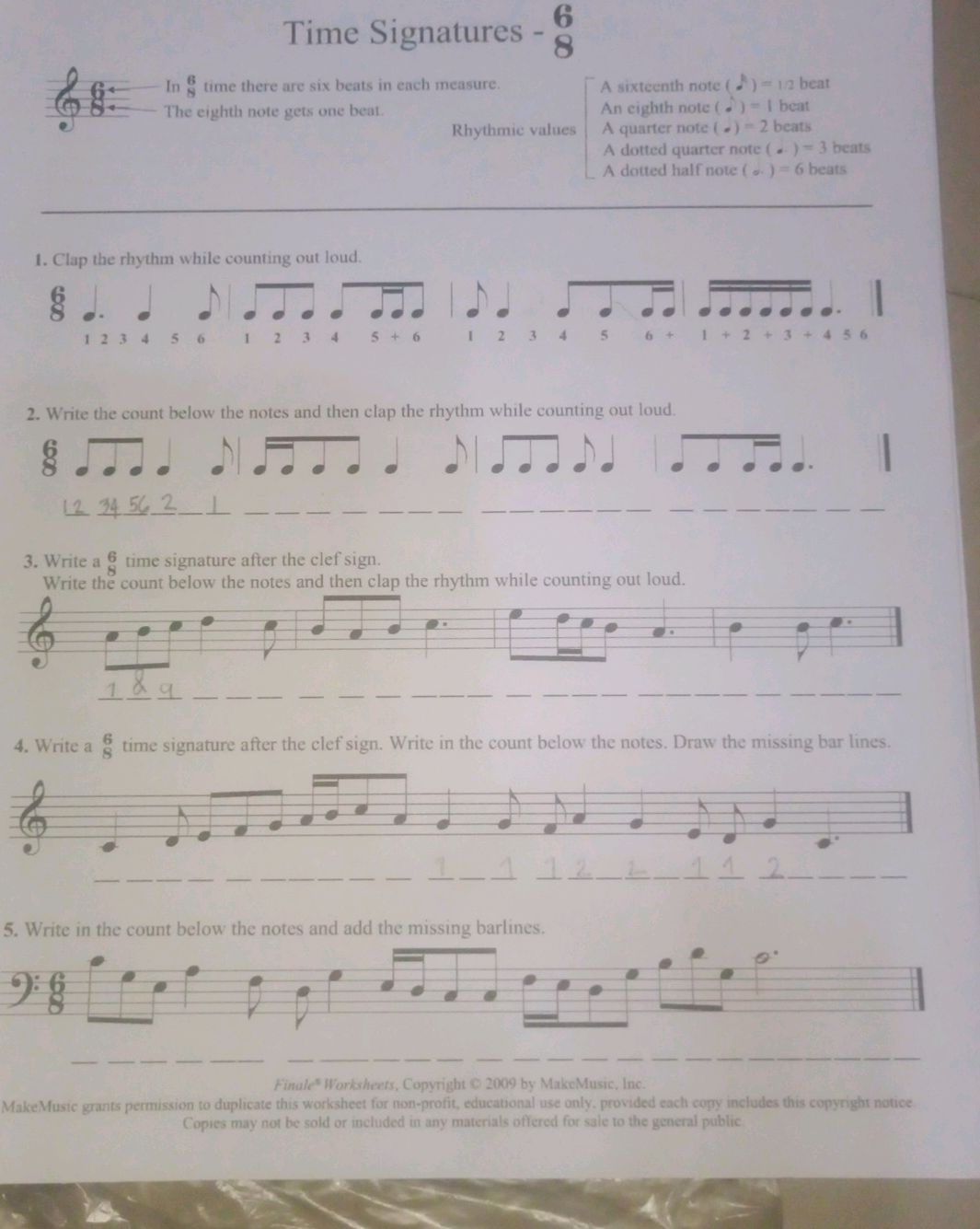 Time Signatures - 6/8 In 6/8 time there are | StudyX