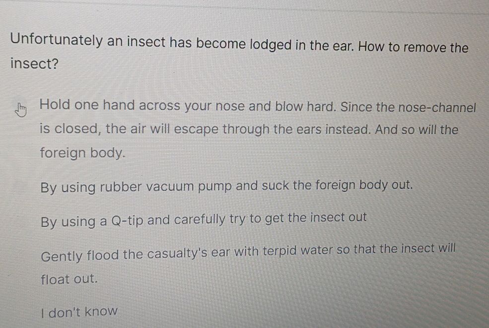 Unfortunately an insect has become lodged in