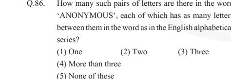 Q.86. How many such pairs of letters are