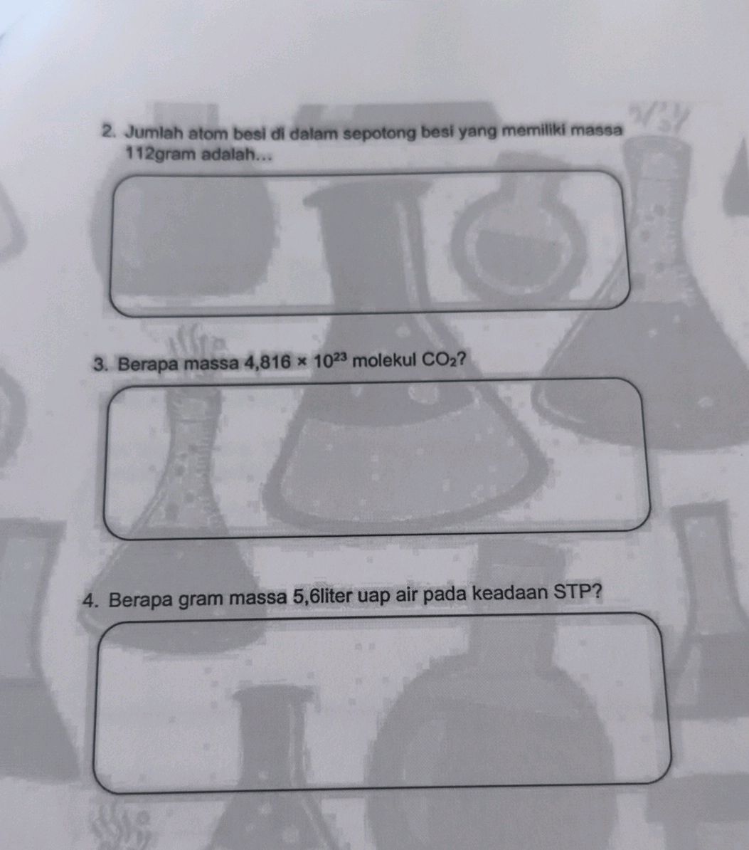 2. Jumlah atom besi di dalam sepotong besi | StudyX