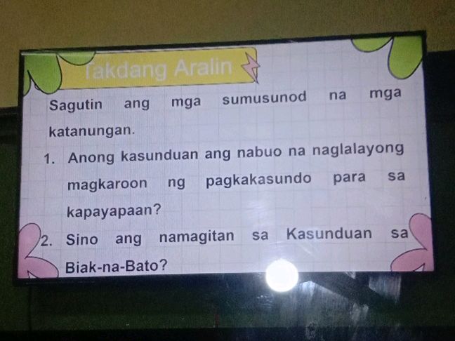 Sagutin ang mga sumusunod na mga katanungan. | StudyX