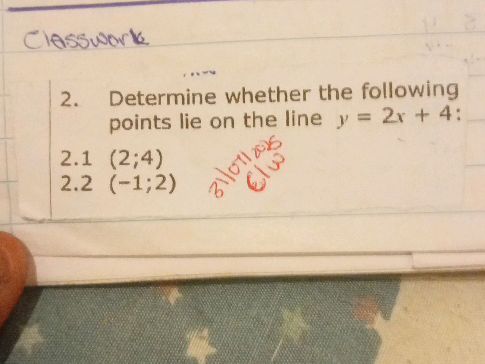 2. Determine whether the following points | StudyX