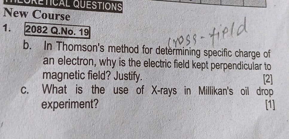 b. In Thomson's method for determining | StudyX