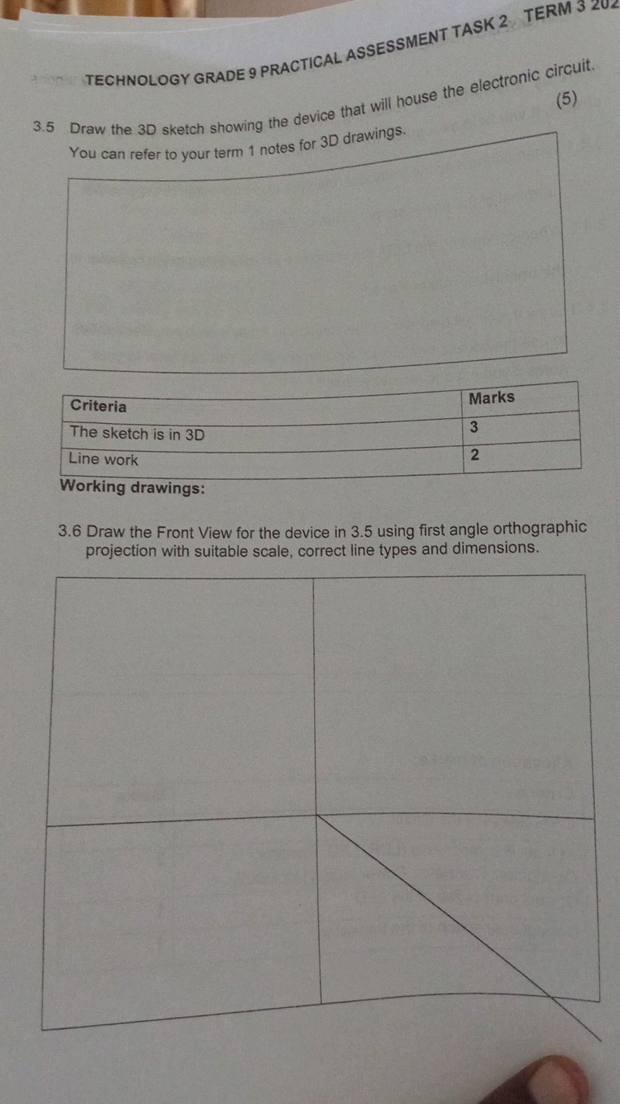 TECHNOLOGY GRADE 9 PRACTICAL ASSESSMENT TASK | StudyX