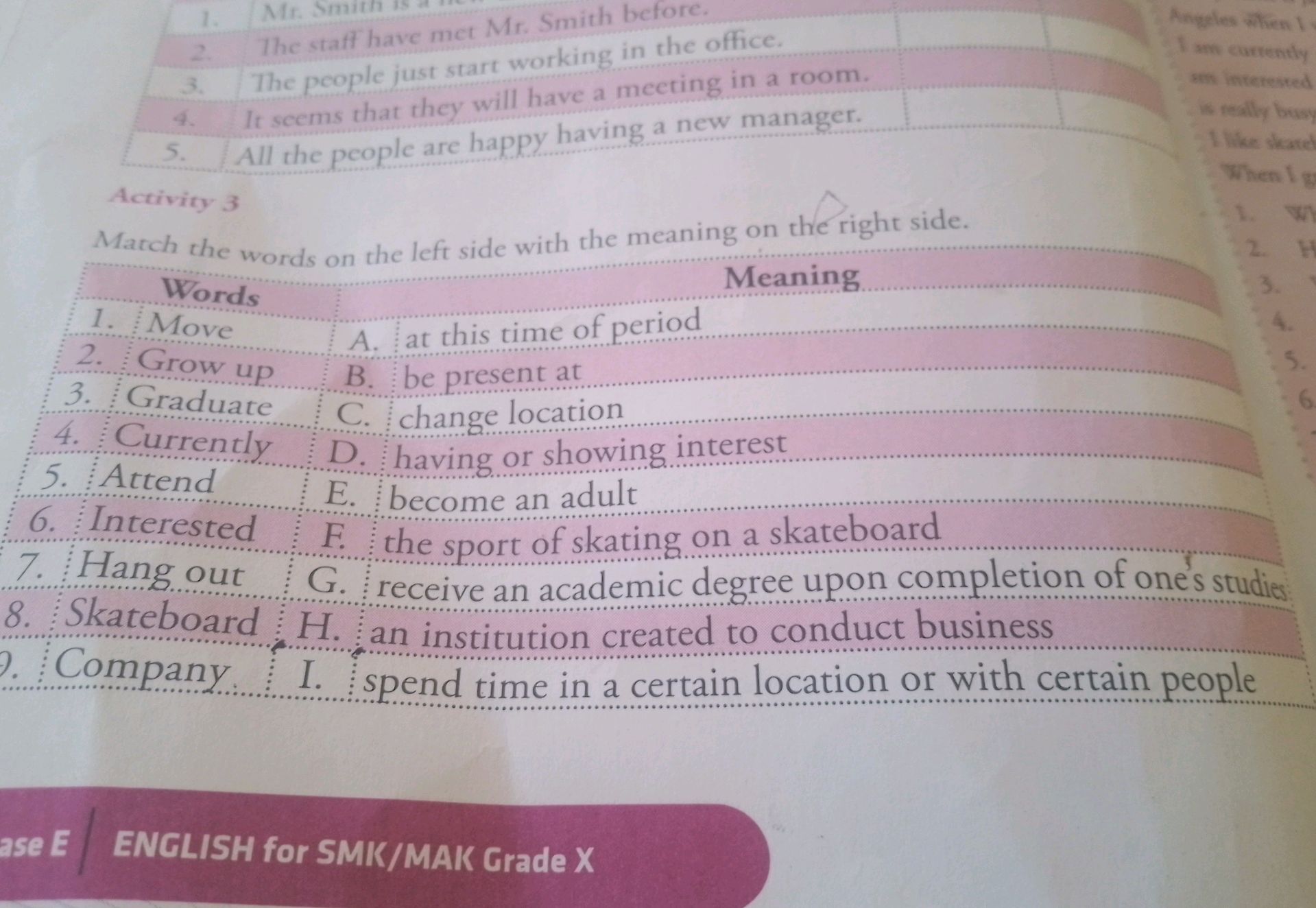 Match the words on the left side with the | StudyX