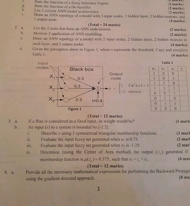 g. State the function of a fuzzy Inference | StudyX