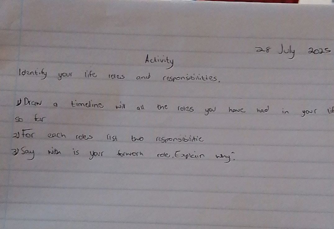 Identify your life roles and | StudyX