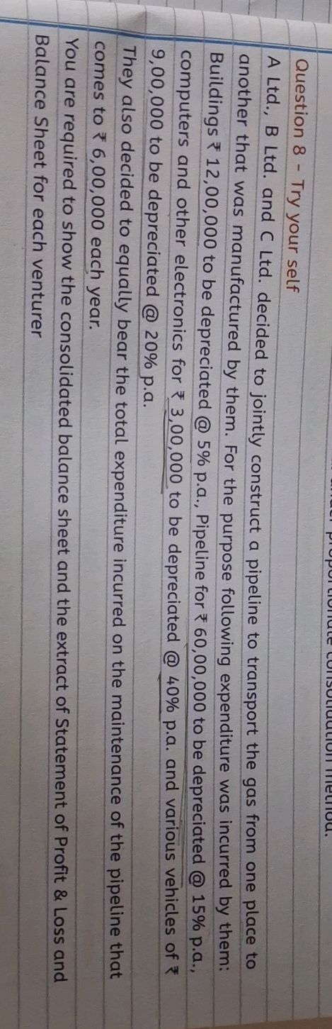Question 8 - Try your self A Ltd., B Ltd.