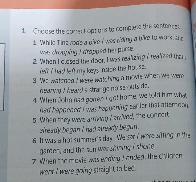 1 Choose the correct options to complete the | StudyX