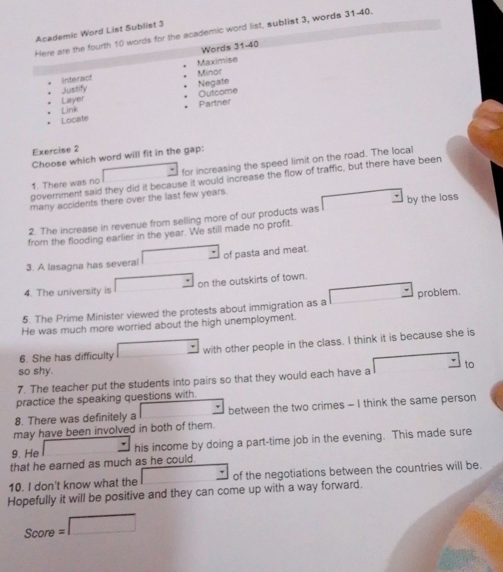 Academic Word List Sublist 3 Here are the | StudyX