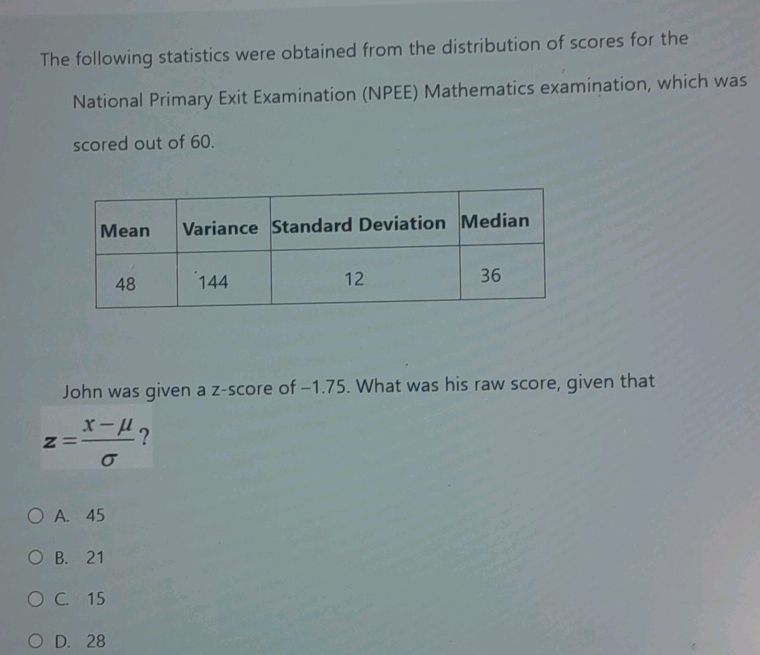 The following statistics were obtained from | StudyX