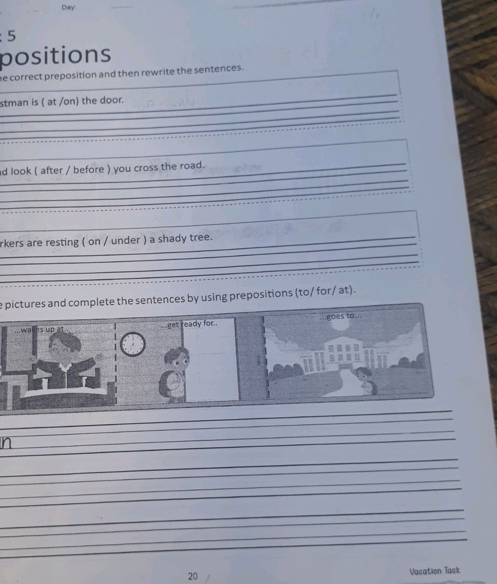 the correct preposition and then rewrite the | StudyX