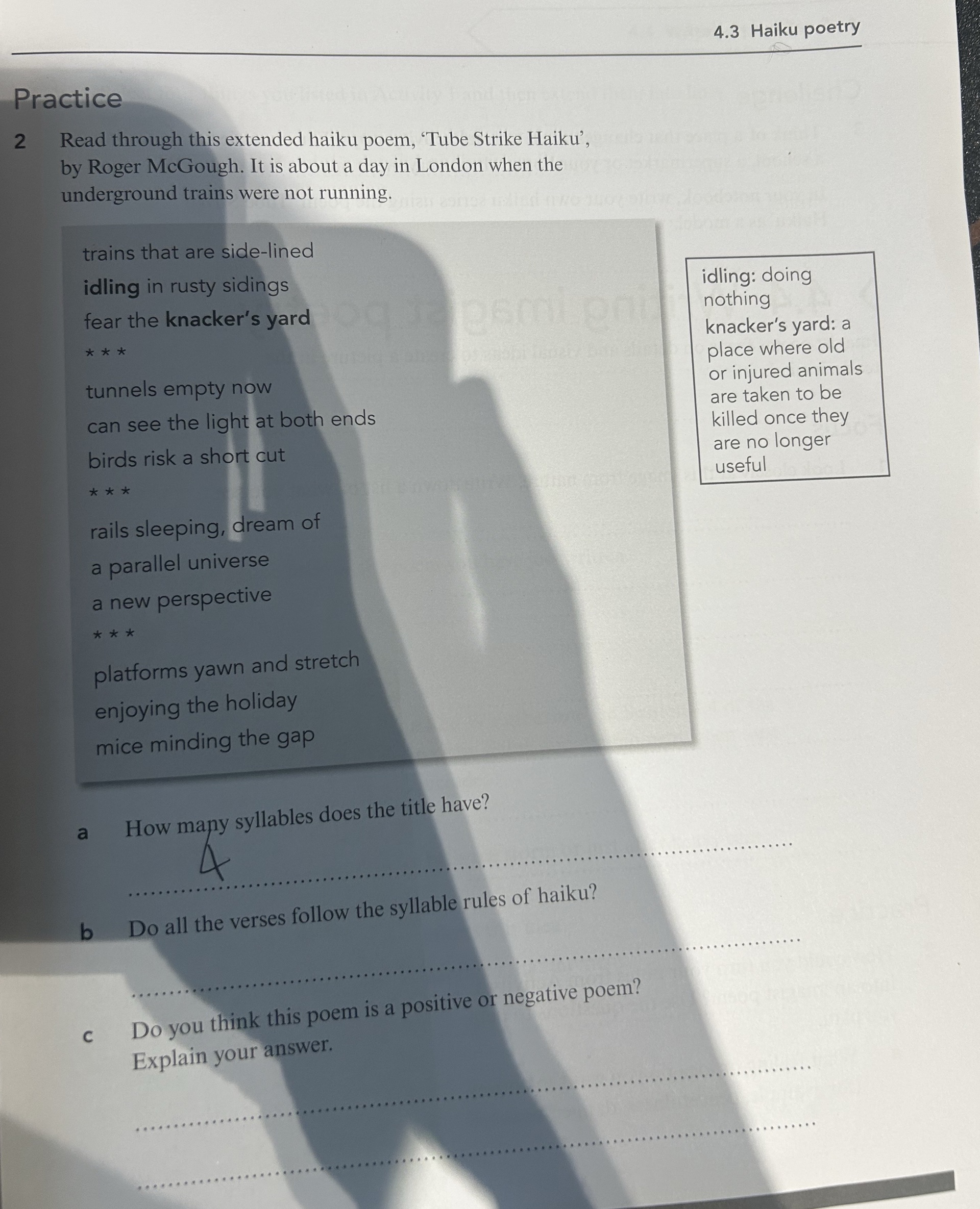 a How many syllables does the title have? 4 | StudyX