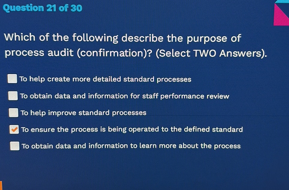 Which of the following describe the purpose