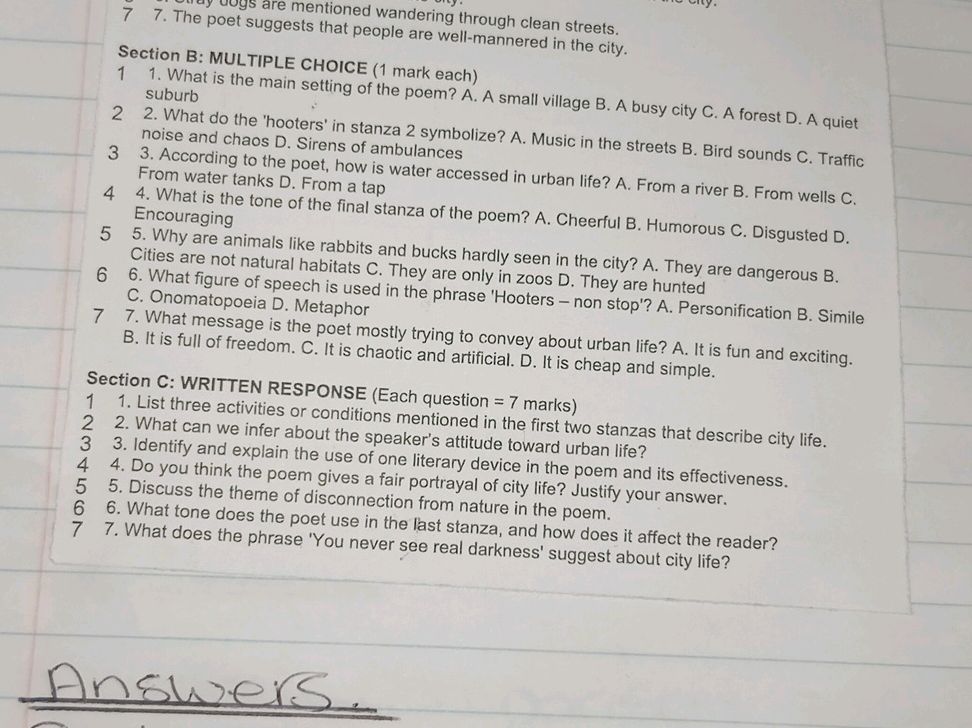 Section B: MULTIPLE CHOICE (1 mark each) 1. | StudyX