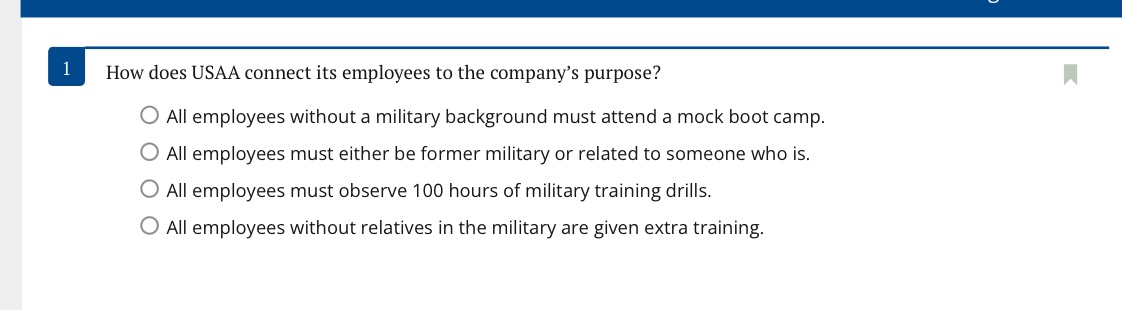 1 How does USAA connect its employees to the