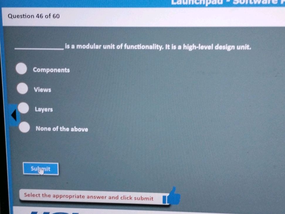 Question 46 of 60 $$ is a modular unit of | StudyX