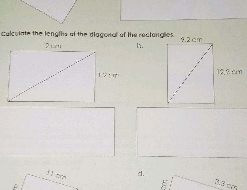 Calculate the lengths of the diagonal of the | StudyX