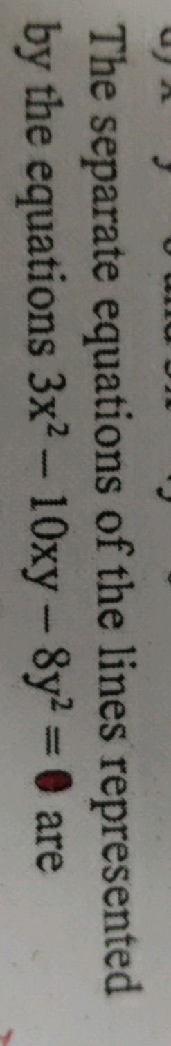 The separate equations of the lines