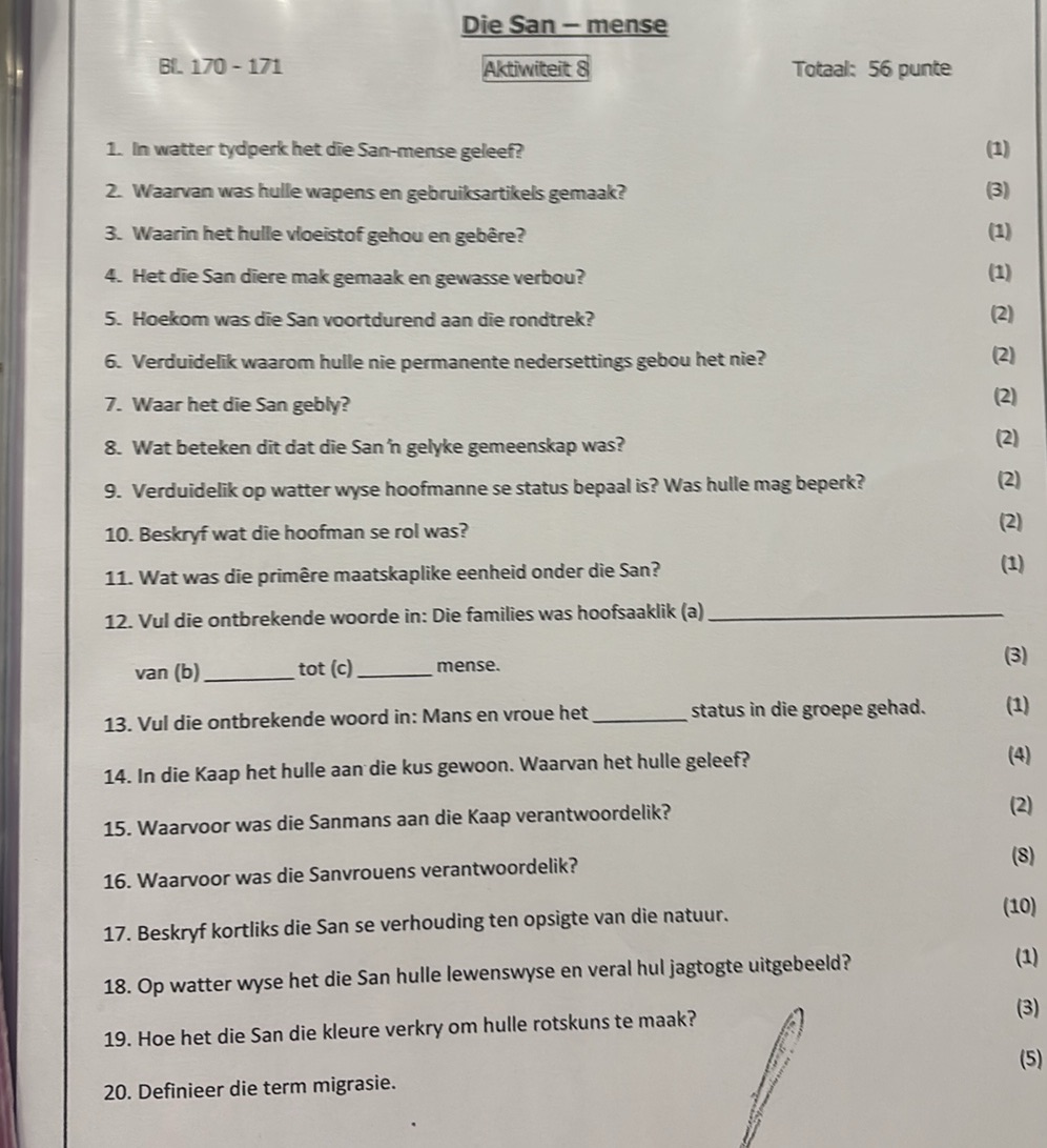 In watter tydperk het die San-mense geleef?