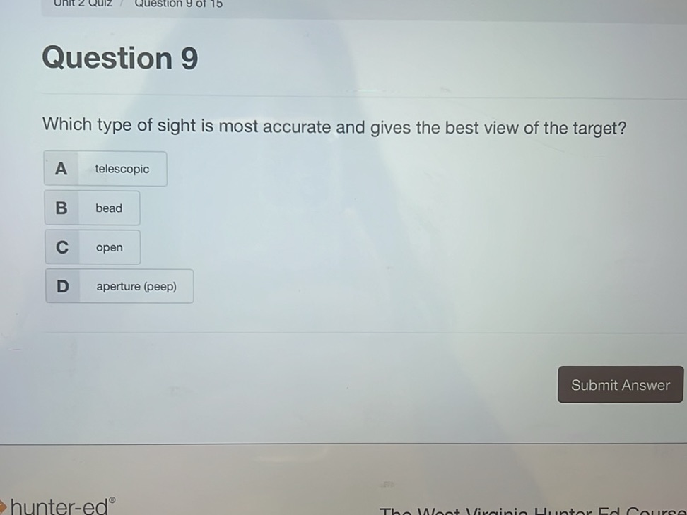 Which type of sight is most accurate and | StudyX