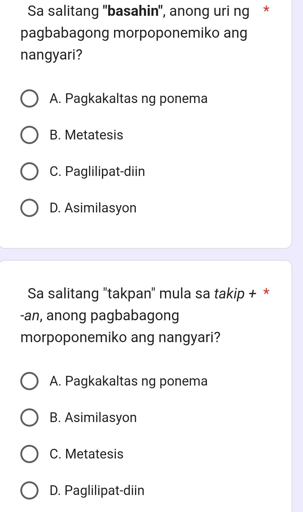 Sa salitang "basahin", anong uri ng | StudyX