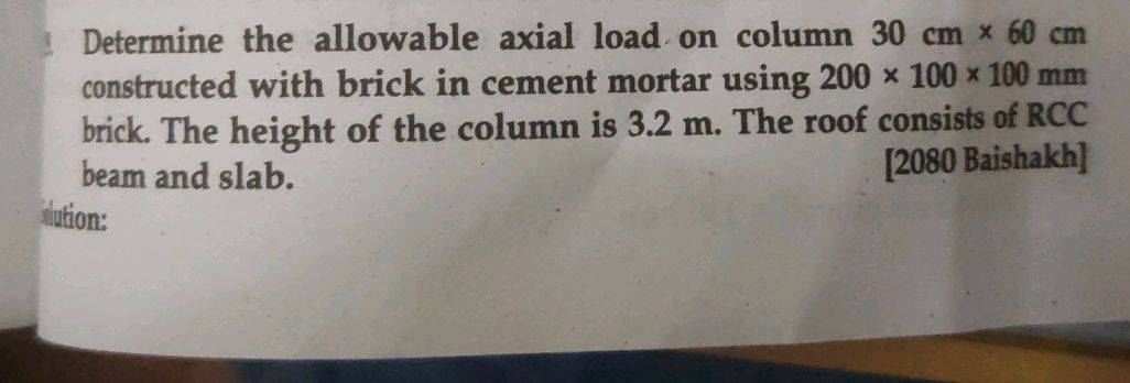 Determine the allowable axial load on column | StudyX