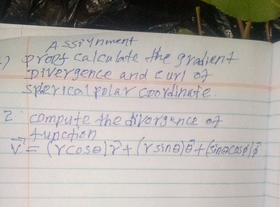 1) pront calculate the gradient Divergence