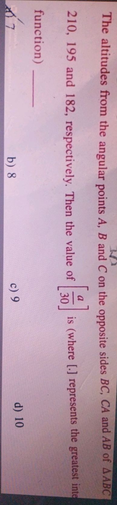 The altitudes from the angular points A, B