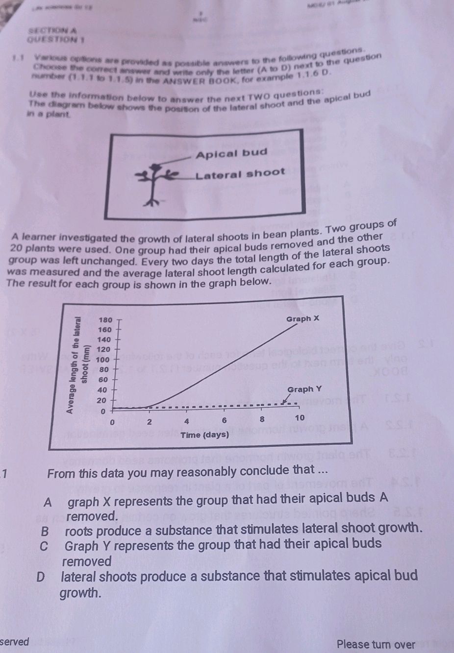 The diagram below shows the position of the