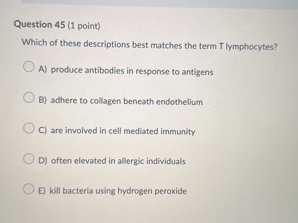 Question 45 (1 point) Which of these | StudyX